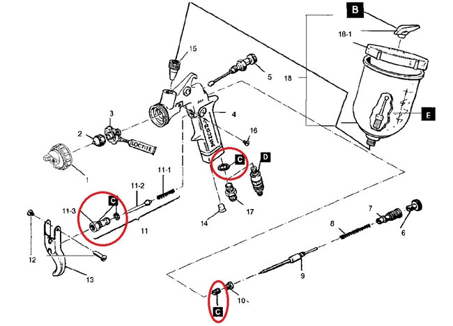Iwata 9166 AZ3 Packing Set C - Tillman Tools – Tillman Tools LLC